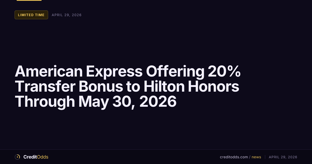 American Express Offering 20% Transfer Bonus… | CreditOdds